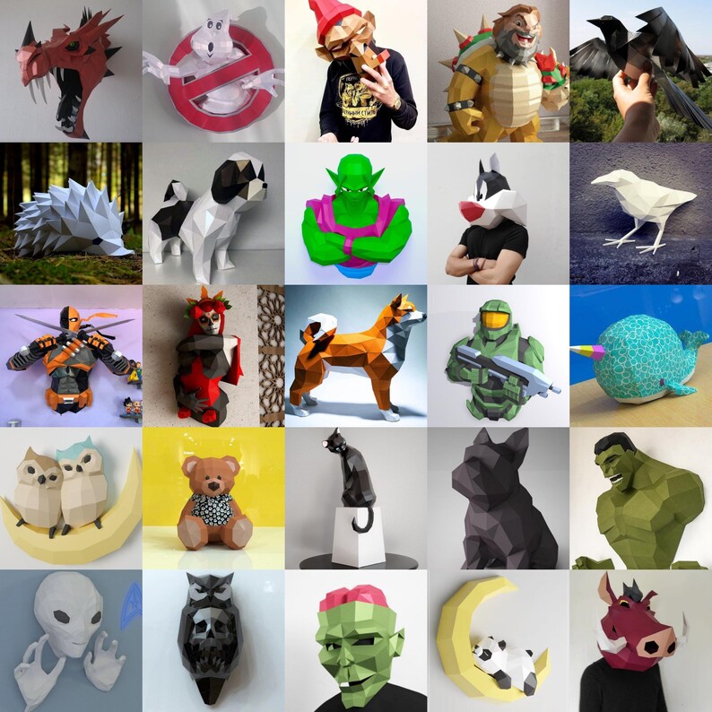 Explore 1000+ 3D Papercraft Models: Intricate, Printable DIY Templates ...