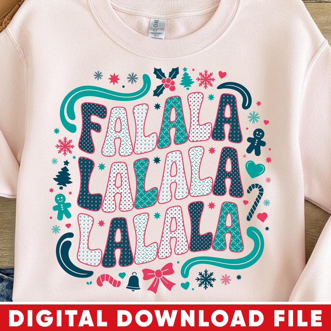 Retro Fa La La Christmas SVG | Holiday Lettering, Gingerbread (digital ...