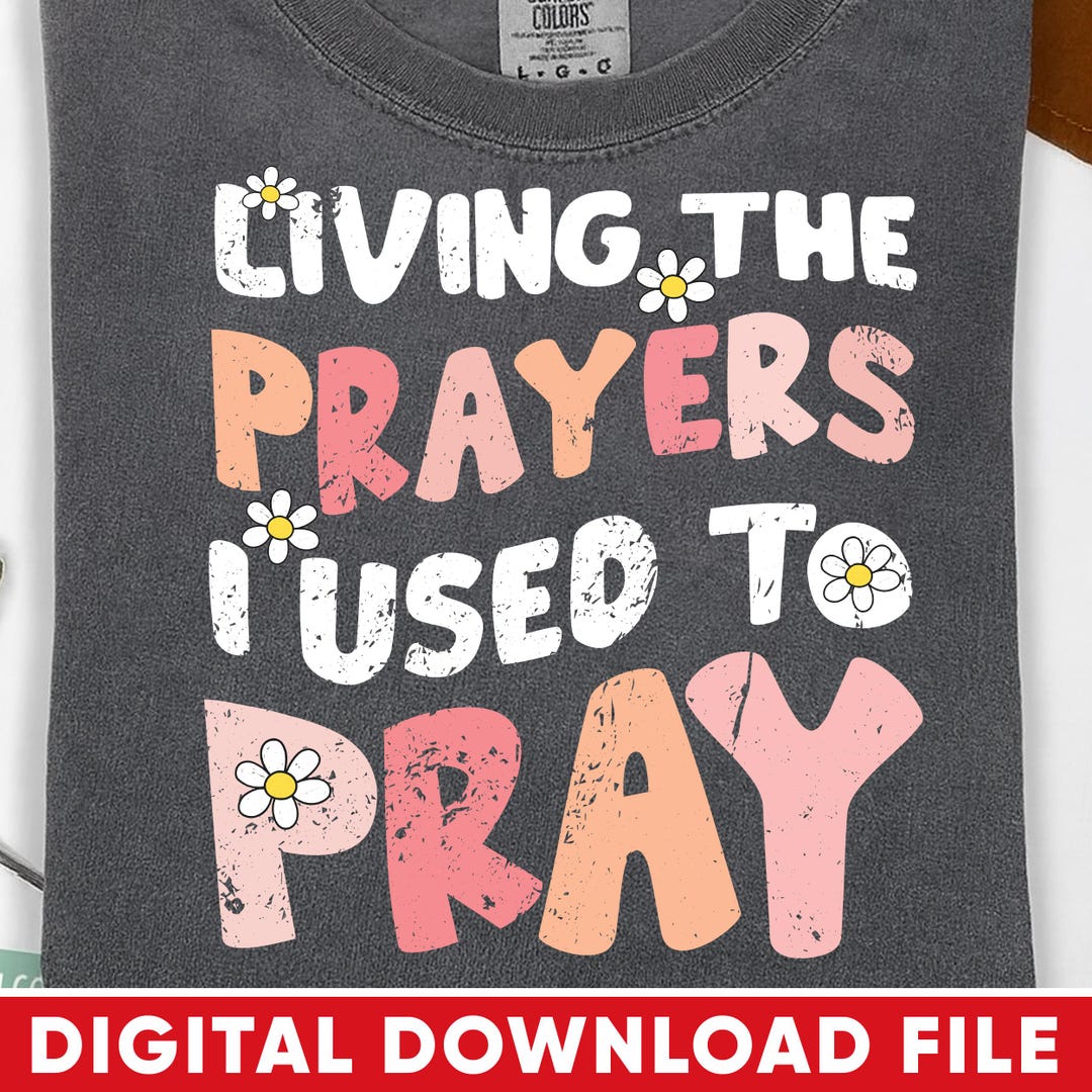 Christian SVG PNG Bundle: 'living the Prayers' Religious Cut Files ...