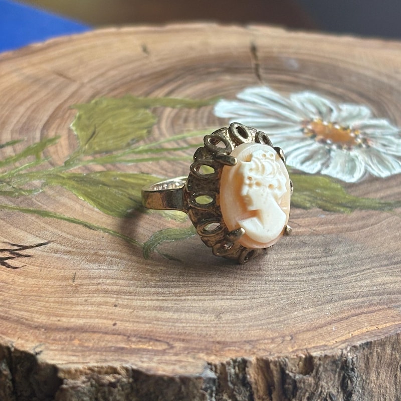 Carved Shell Ring - Etsy