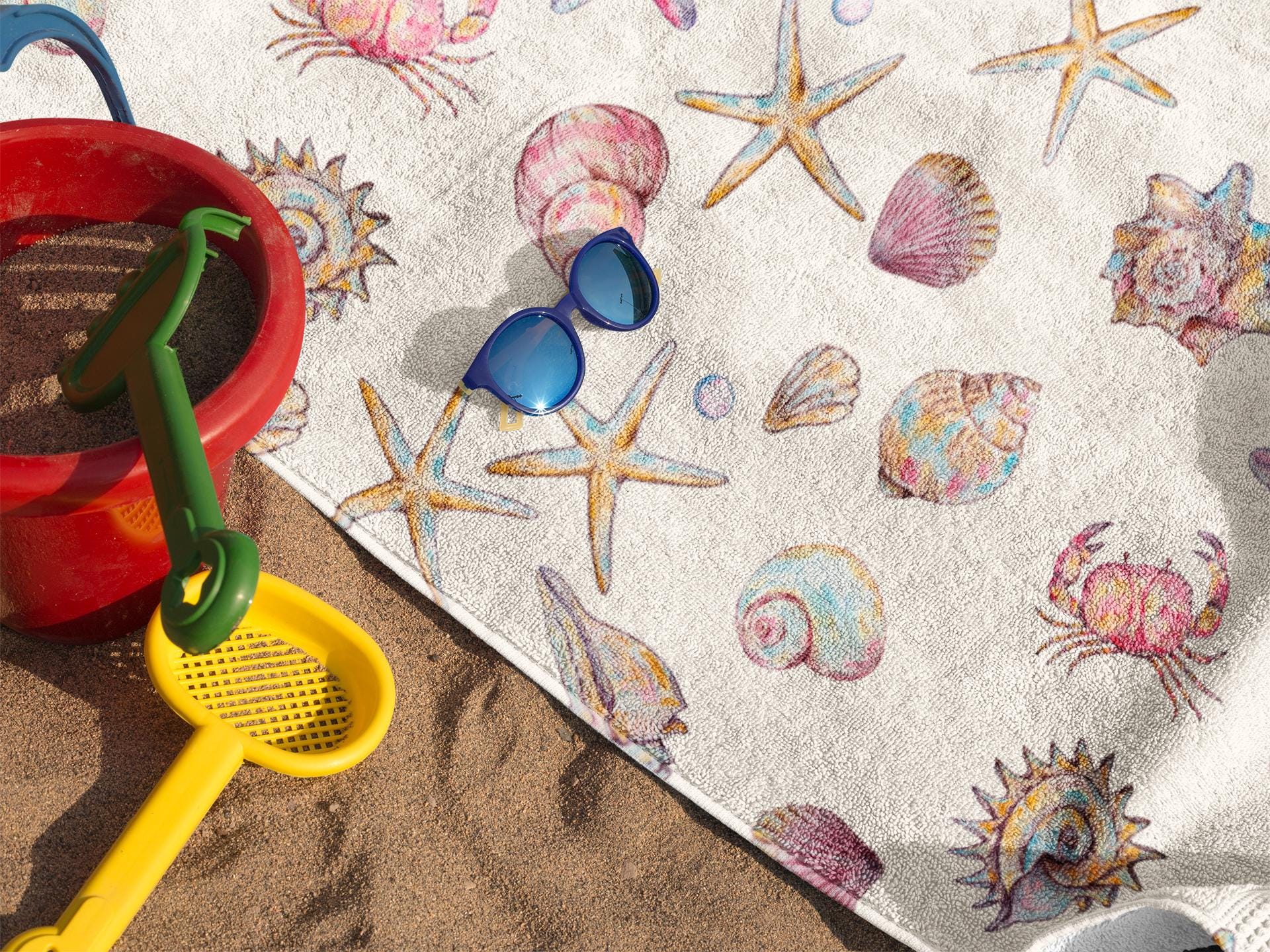 Seashell Beach Towel - Soft Sand-free Summer Essential, Coastal Decor ...