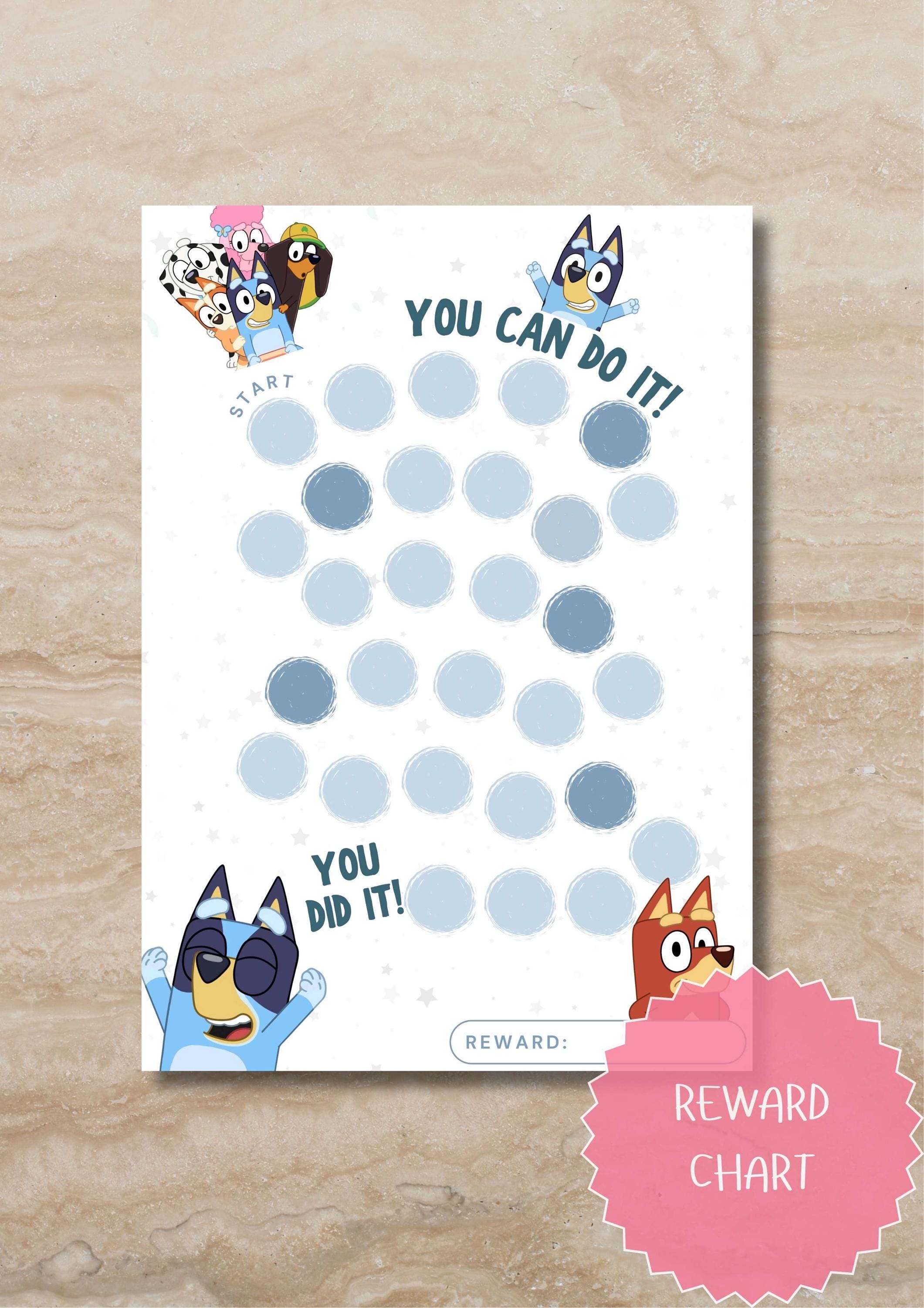 Bluey Reward Chart, Children's Reward Chart, Children's Sticker Chart ...