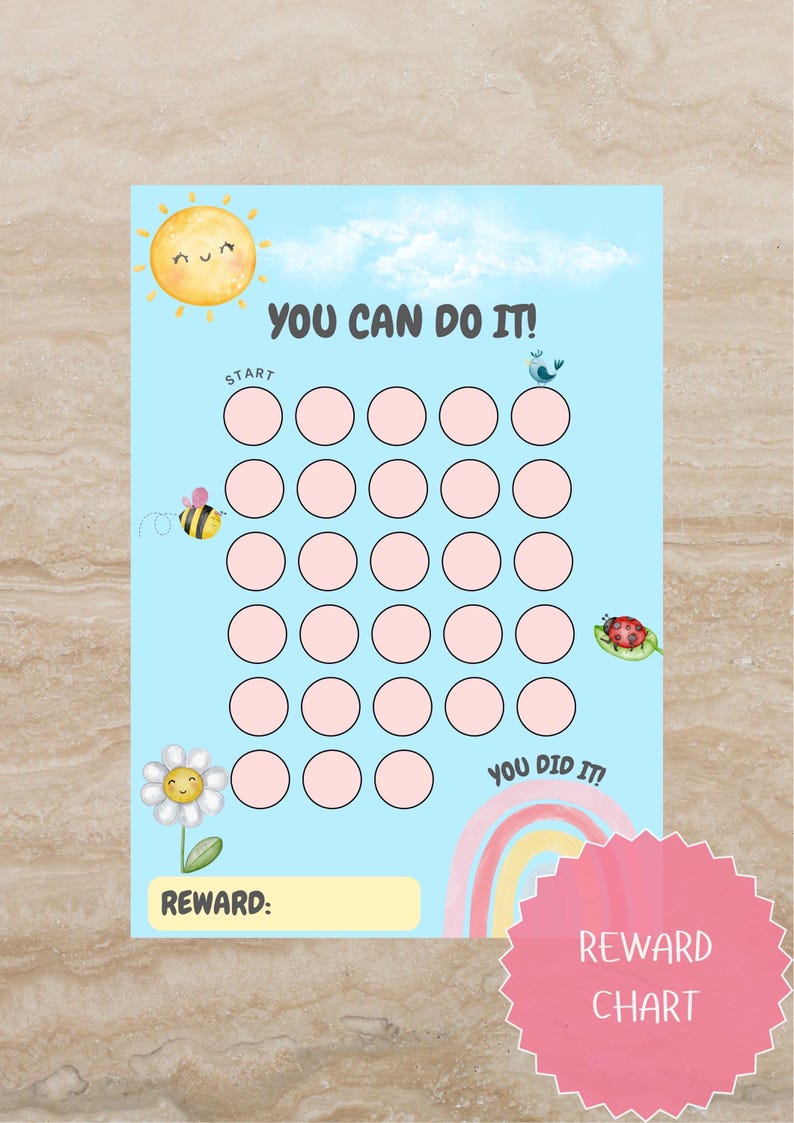 Reward Chart, Children's Reward Chart, Children's Sticker Chart, Kid's ...