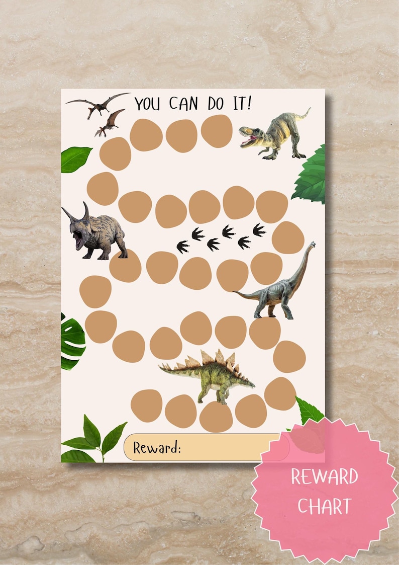 Dinosaur Reward Chart, Children's Reward Chart, Children's Sticker ...