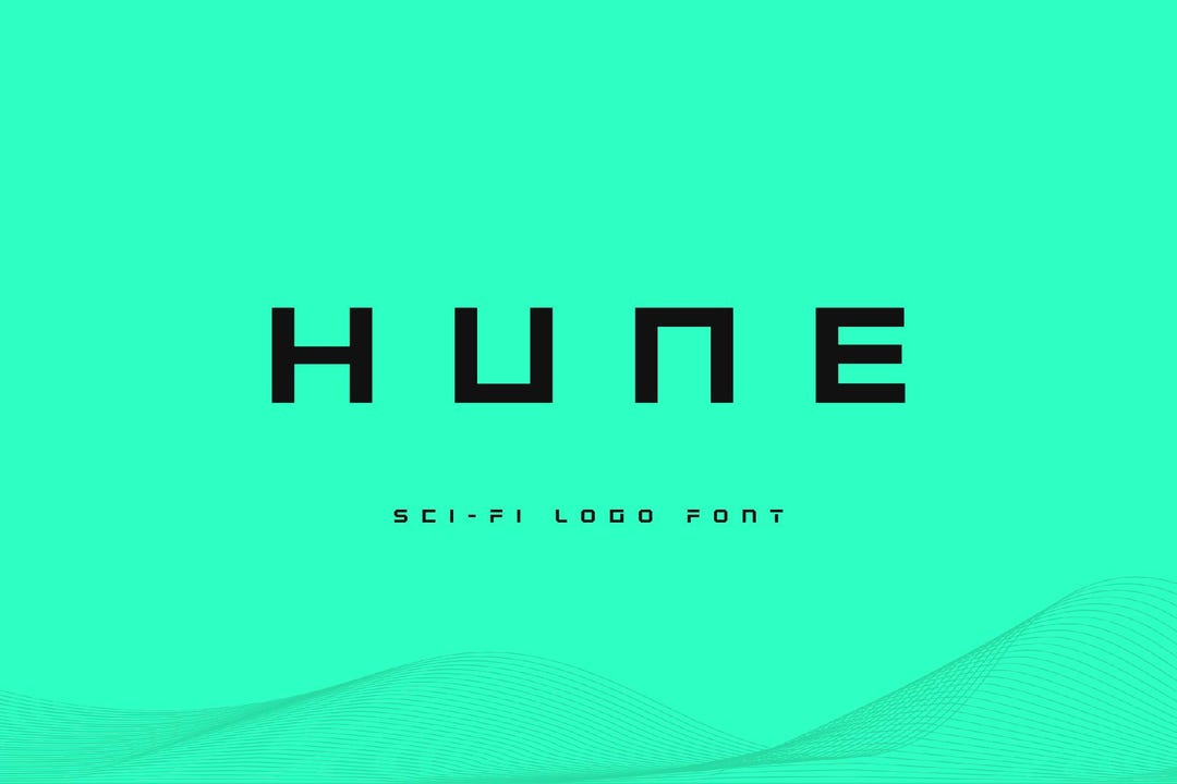 Hune-blocky Sci-fi Logo Font - Etsy