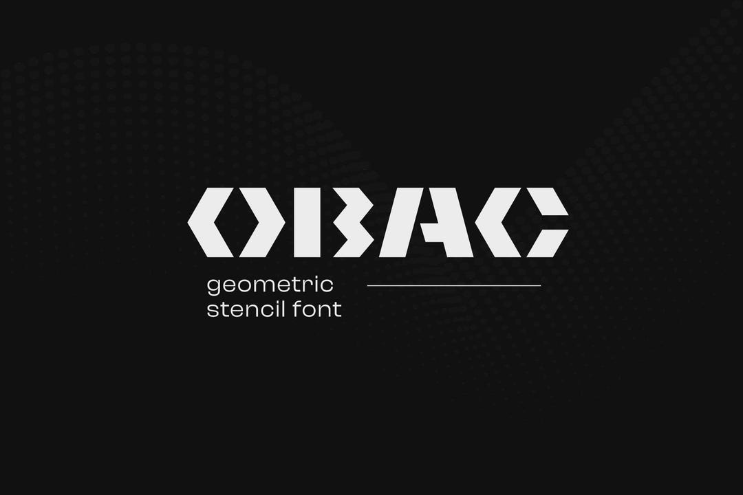 Obac-geometric Stencil Display Font - Etsy