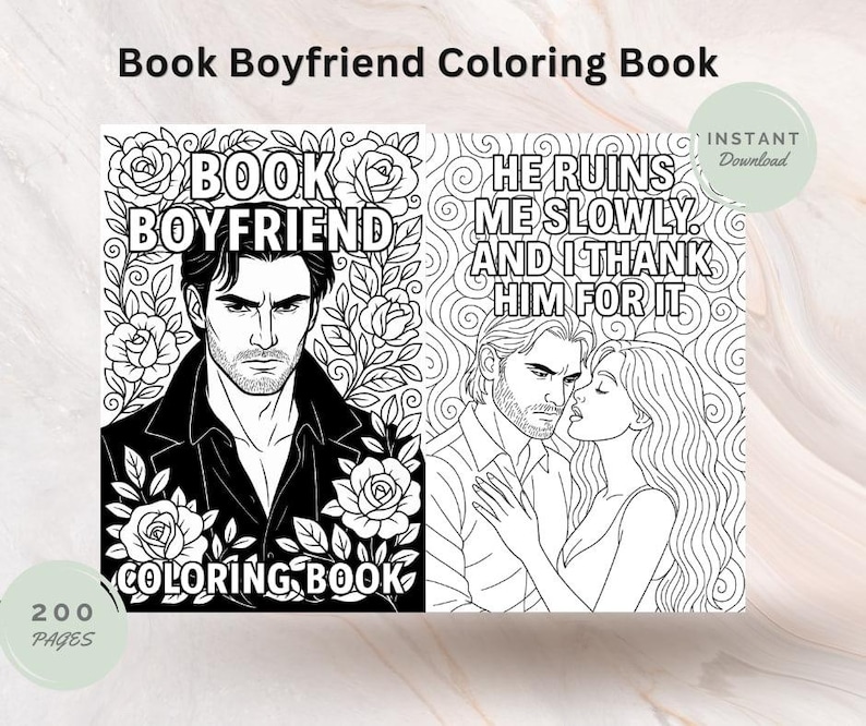 200 Spicy Coloring Pages, Book Boyfriend, Adult Coloring Sheets ...