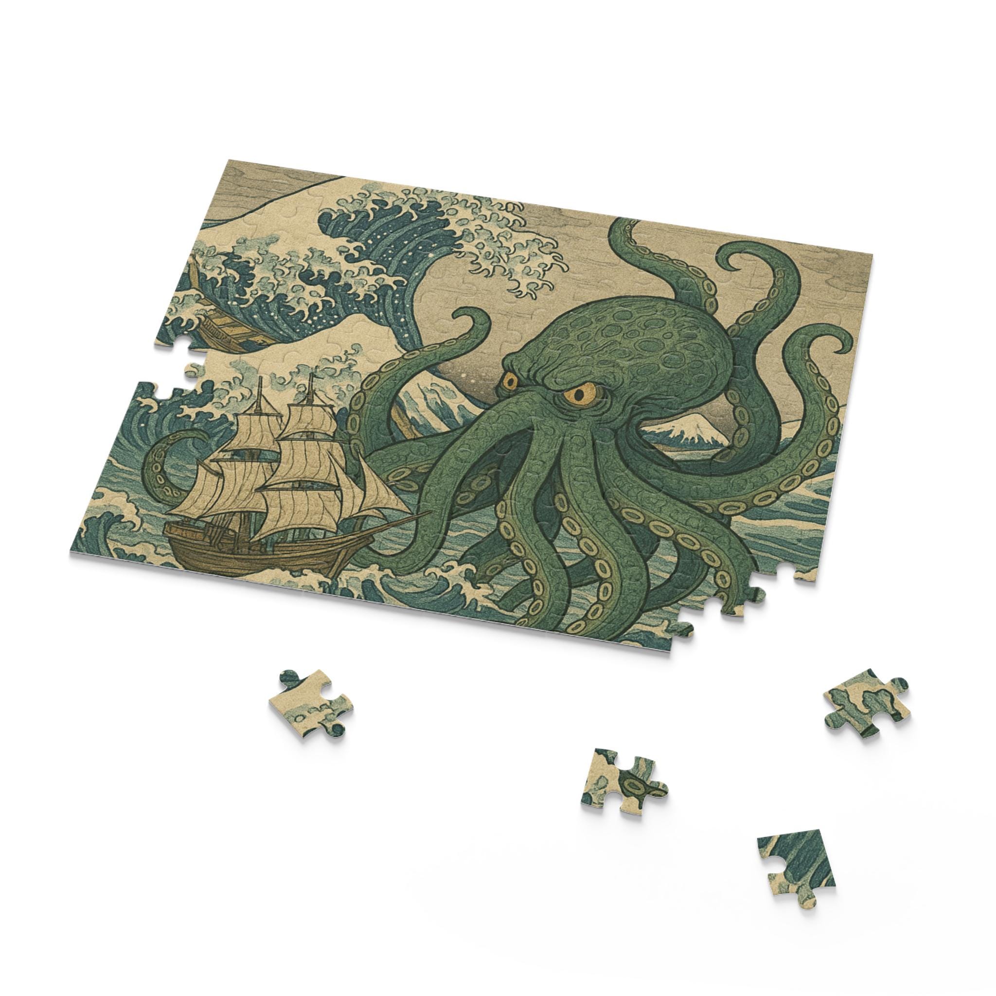 Kraken in Traditional Japanese Ukiyo-e Style | Sea Monster and Great ...