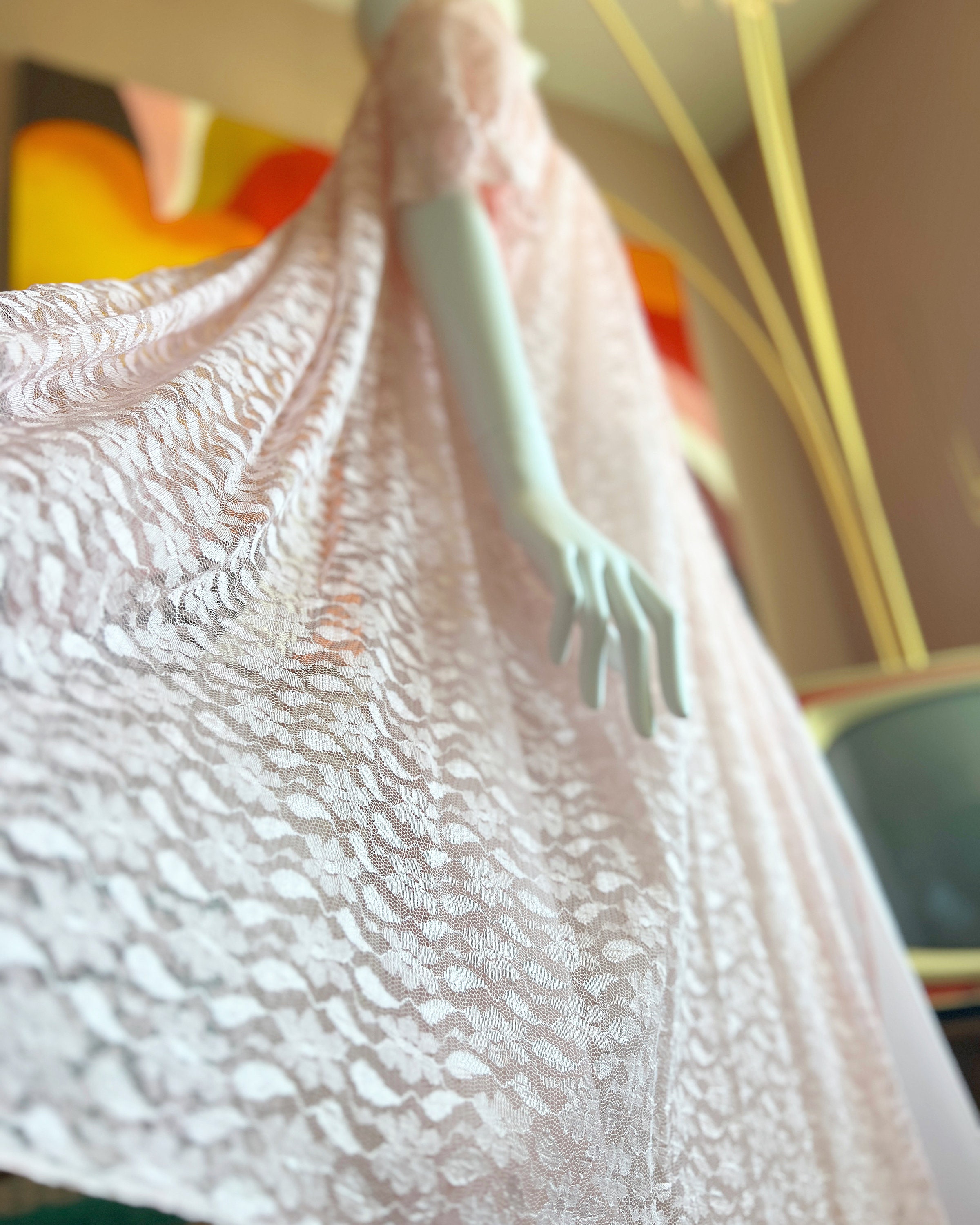 60s Sz L Pink Lace Night Gown Robe Intimates Dress - Etsy