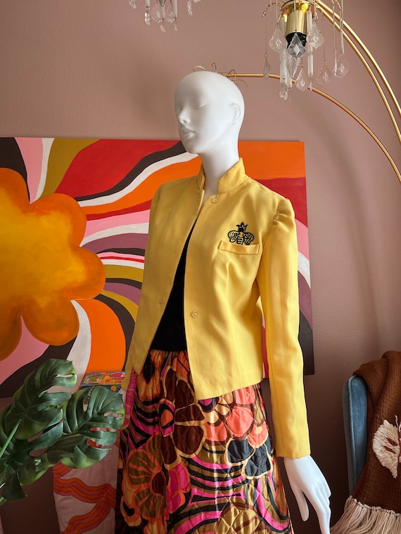 60s Sz. S-M Queen Bee Jacket in Yellow - Gem