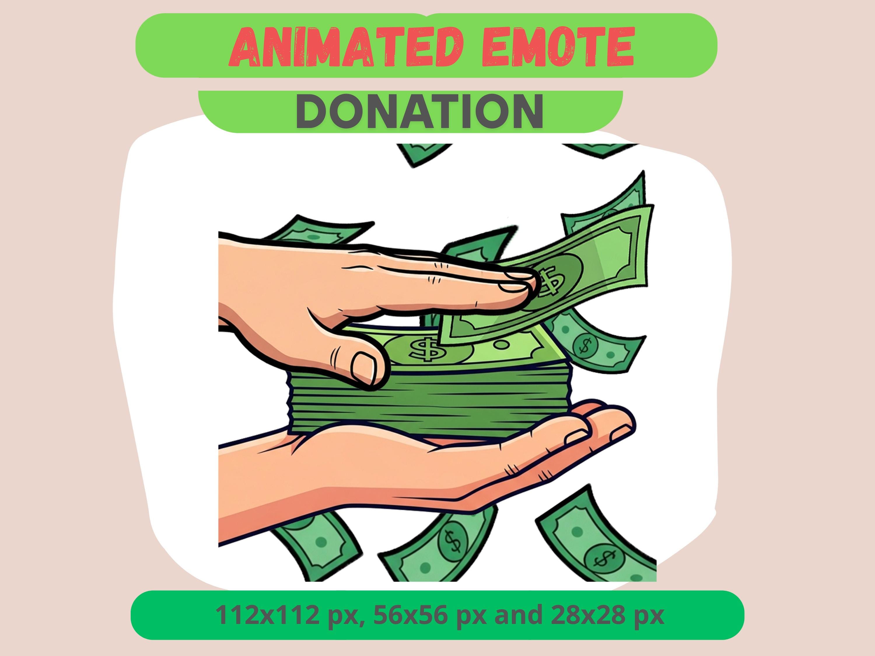 Money Throw Animated Emote – Donation Alert GIF for Twitch, Kick ...