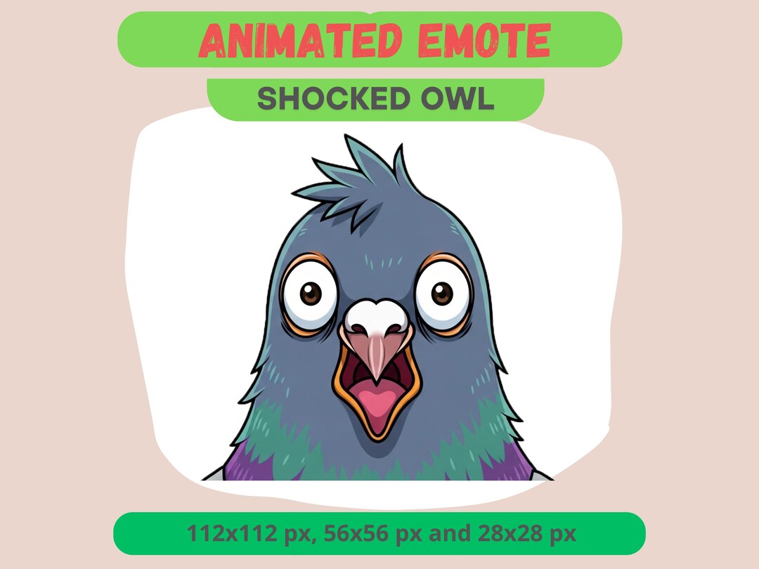 Shocked Owl Animated Emote for Kick, Suprised Owl, for Streamers ...