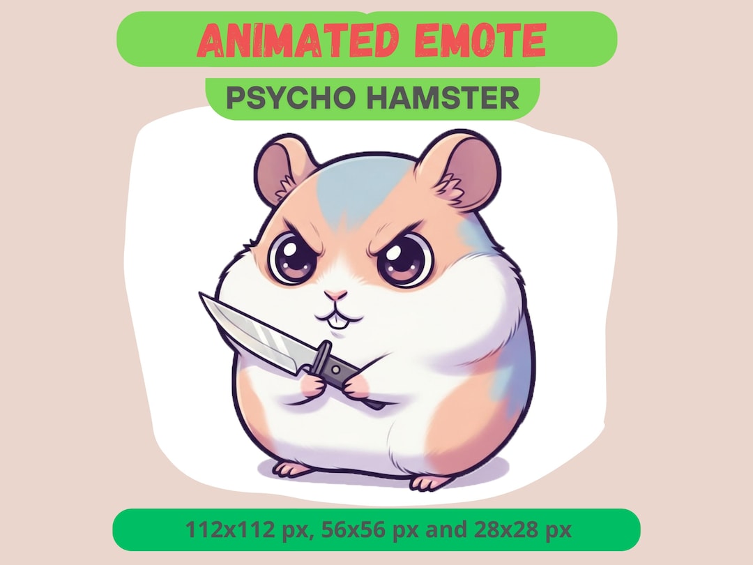 Psycho Hamster Animated Emote, Angry Hamster GIF for Kick, Cute PNG ...
