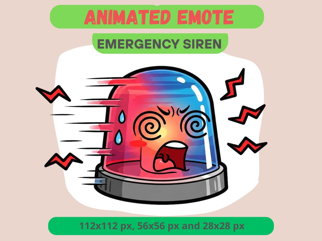 Emergency Siren Animated Emote for Streamers, Red Blue Alert Light GIF ...