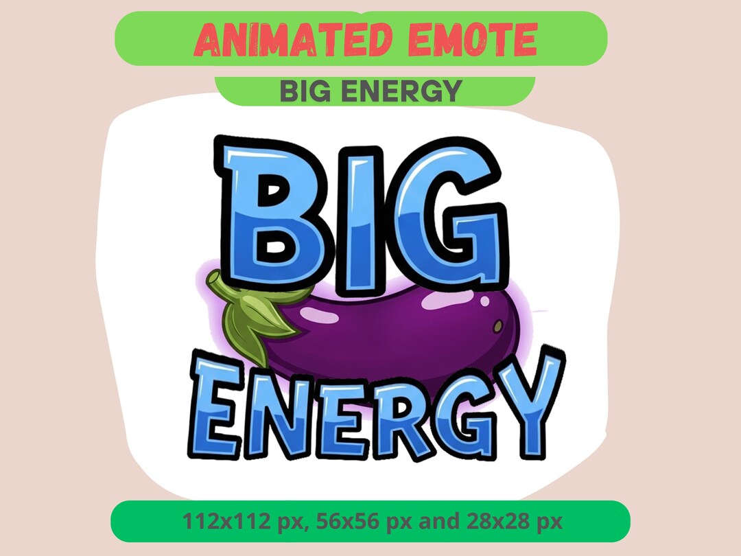 Big Eggplant Energy Animated Emote for Twitch, Static Meme Funny GIF ...