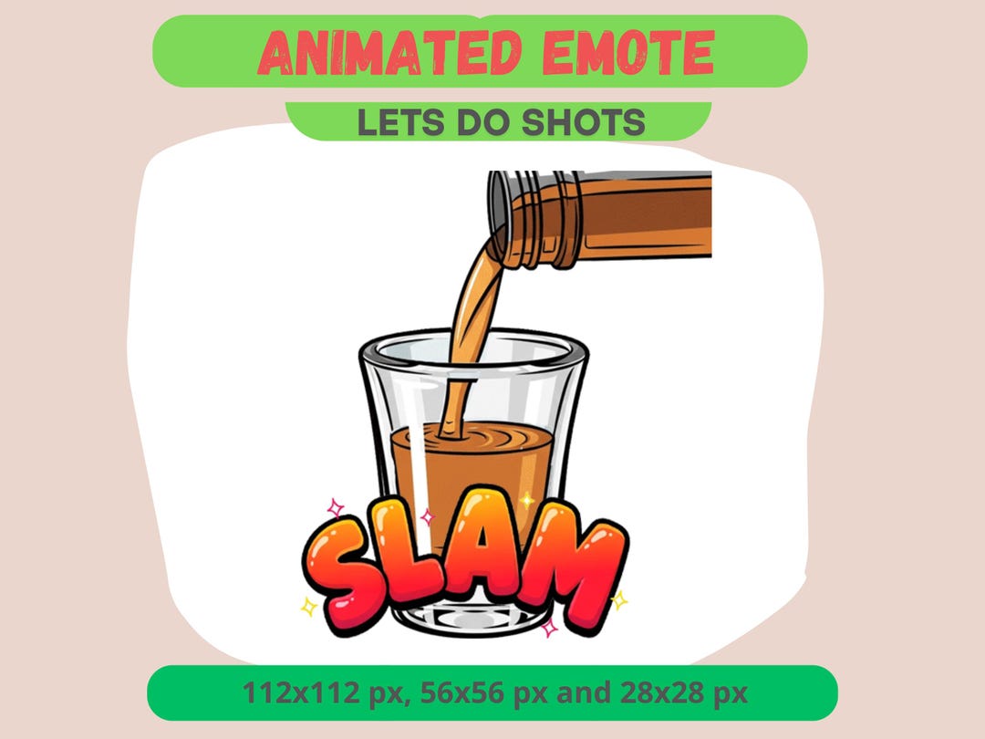 Shot Glass Animated Emote for Streamers, Slam Cheers Alcohol Pour GIF ...