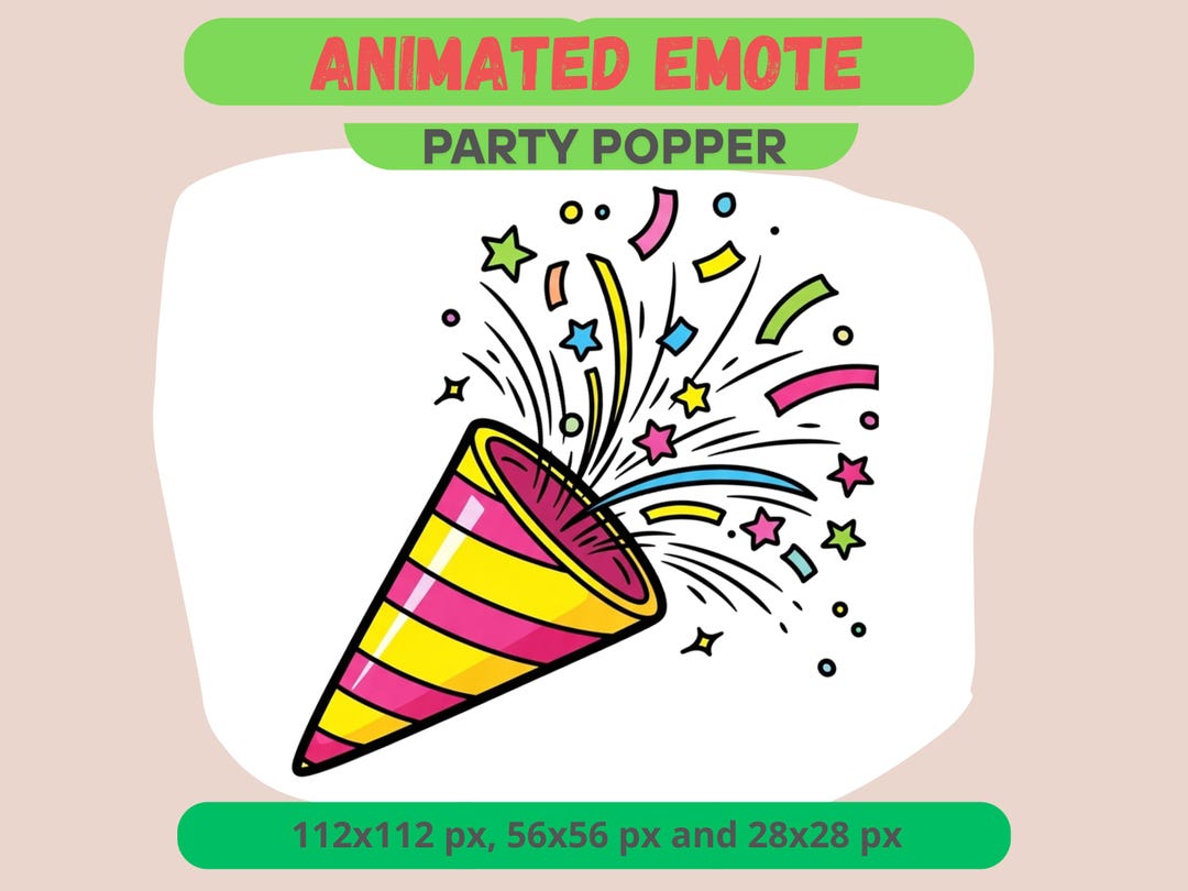 Party Popper Animated Emote for Streamers, Confetti Burst Celebration ...