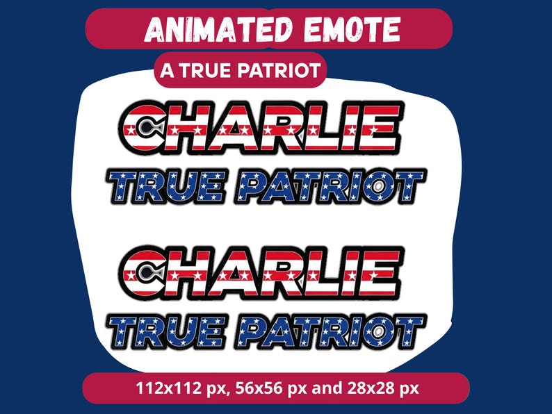Charlie Kirk Patriotic Animated Emote for Streamers, Memorial Sticker ...