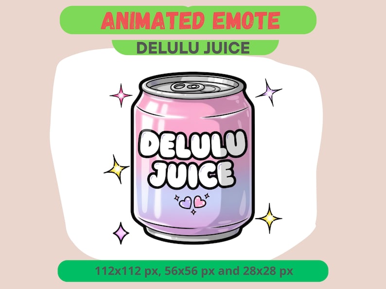 Delulu Juice Animated Emote for Twitch Streamers, Kick Funny Reaction ...