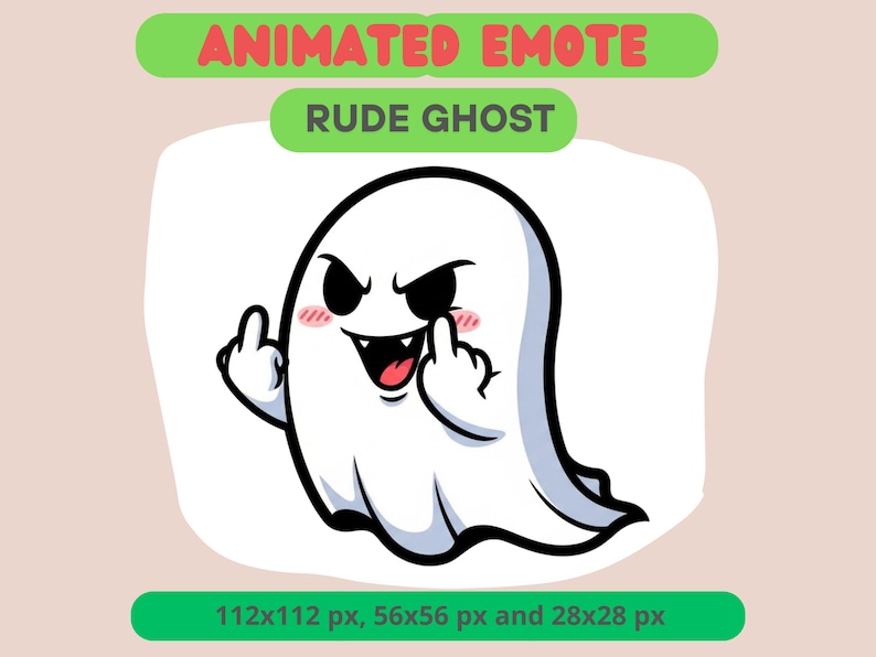 Animated Ghost Emote GIF, Spooky Middle Finger Emoticon, Bold Playful ...