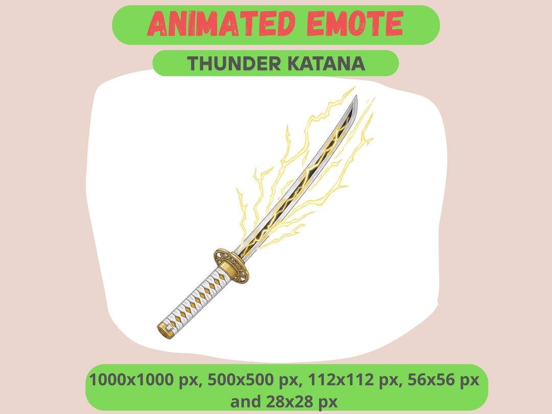 Katana Animated Emote Zenitsu Inspired, Thunder Breathing Stream Gif ...