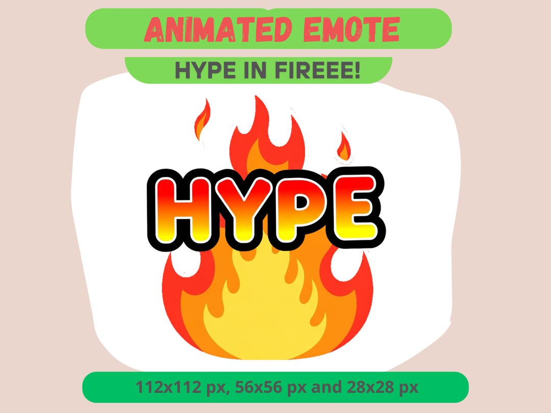 Hype Animated Emote With Fire for Streamers, Hype GIF for Kick, Discord ...
