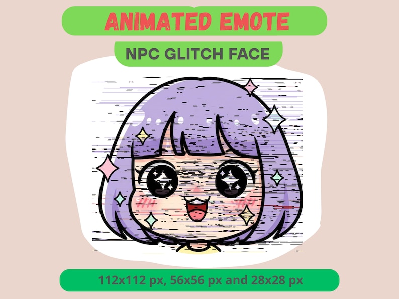 NPC Glitch Animated Emote for Streamers, Pixel GIF for Kick, Discord ...