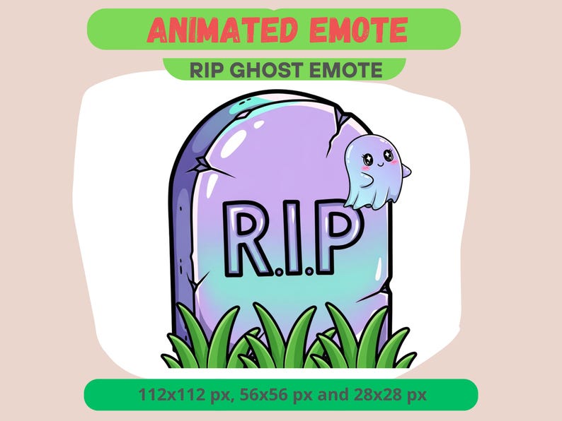 RIP Ghost Animated Emote for Twitch, Kick Streamers, Instant Download ...