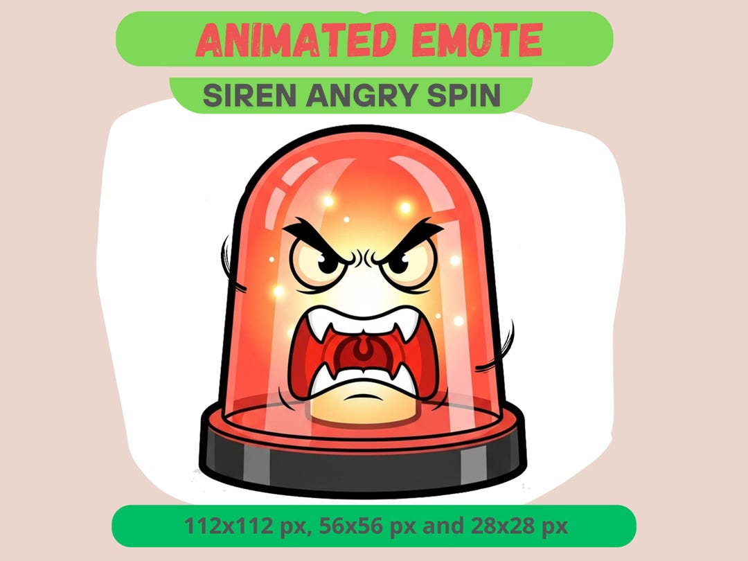 Emergency Siren Animated Emote for Streamers, Angry Alert Light GIF for ...