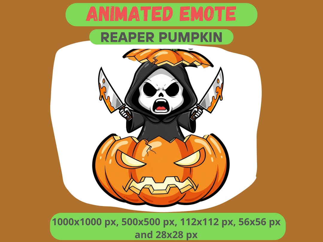 Grim Reaper Pumpkin Emote for Halloween Stream, Scary Ghostface GIF for ...