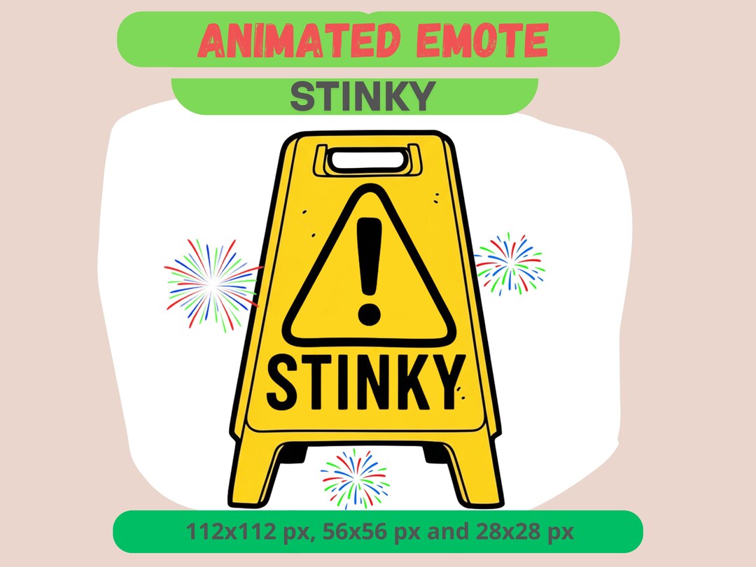 Stinky Alert Animated Emote – Funny Warning Sign GIF for Twitch, Kick ...