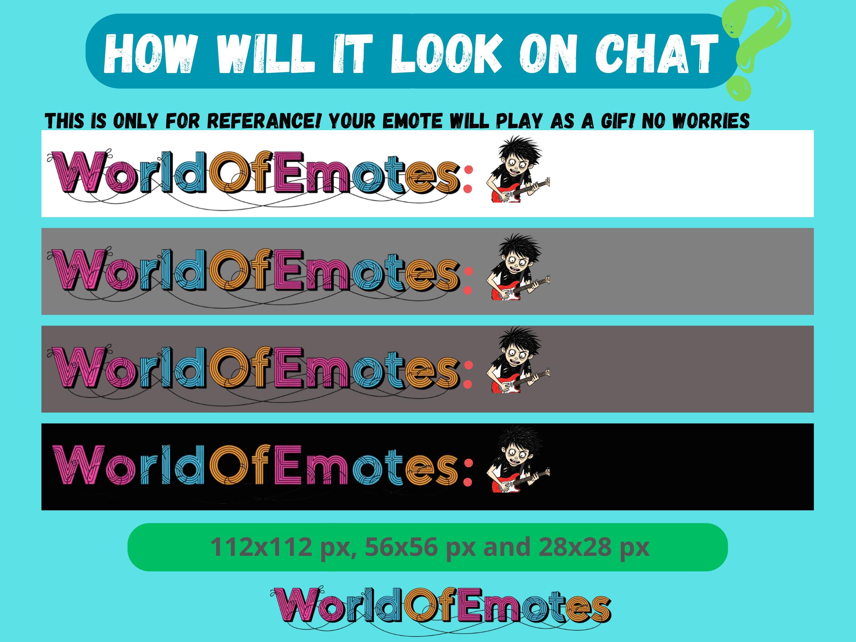 Guitar Headbang Animated Emote for Streamers, Rage Metal GIF for Kick ...