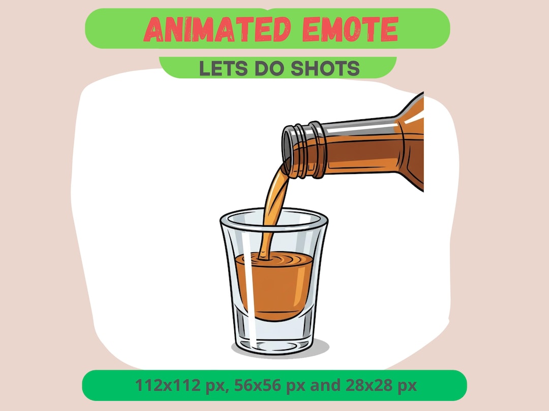 Shot Glass Animated Emote for Streamers, Instant Download Alcohol Pour ...
