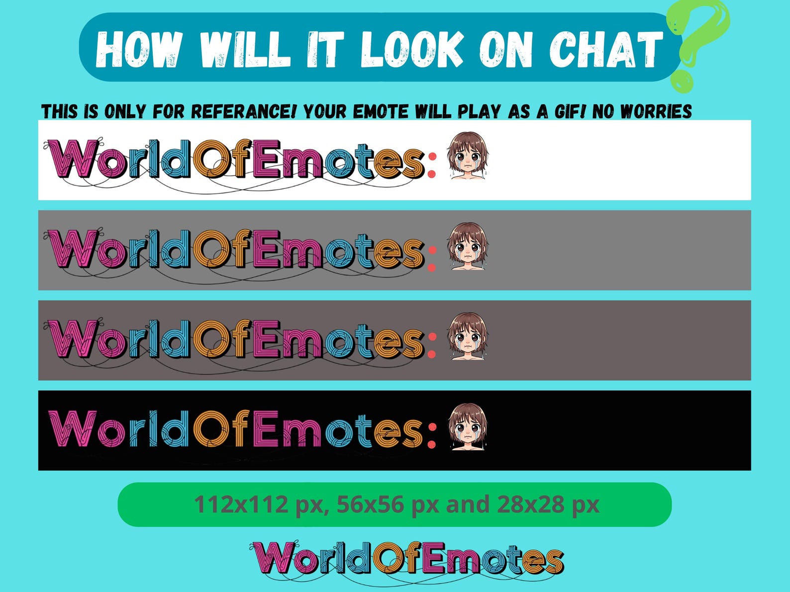 Crying Girl Animated Emote for Streamers, Sad Tears GIF for Kick ...