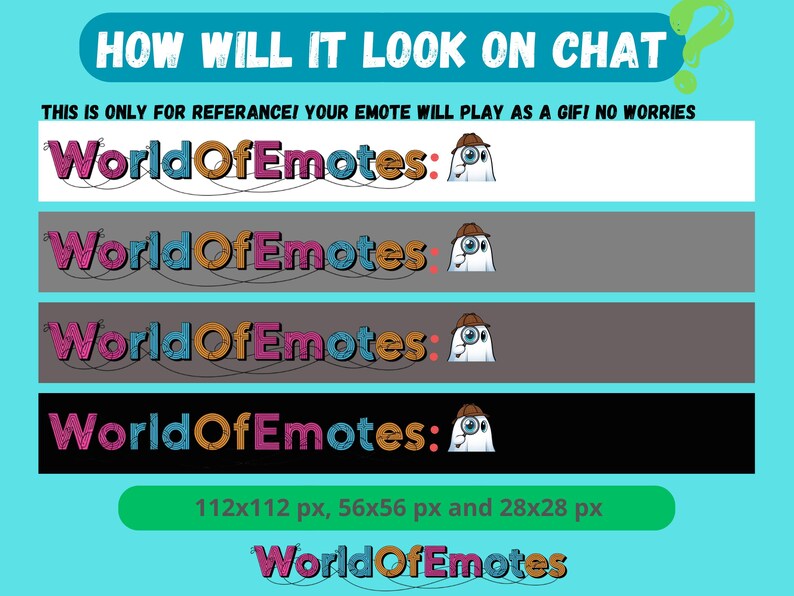 Detective Ghost Animated Emote for Streamers, Cute Phantom GIF for Kick ...