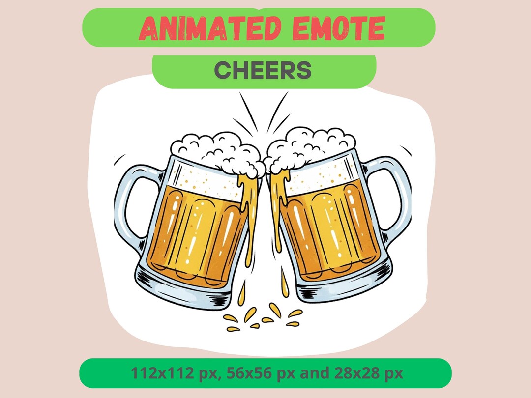 Cheers Animated Emote for Streamers, Drink up GIF for Kick, Discord ...
