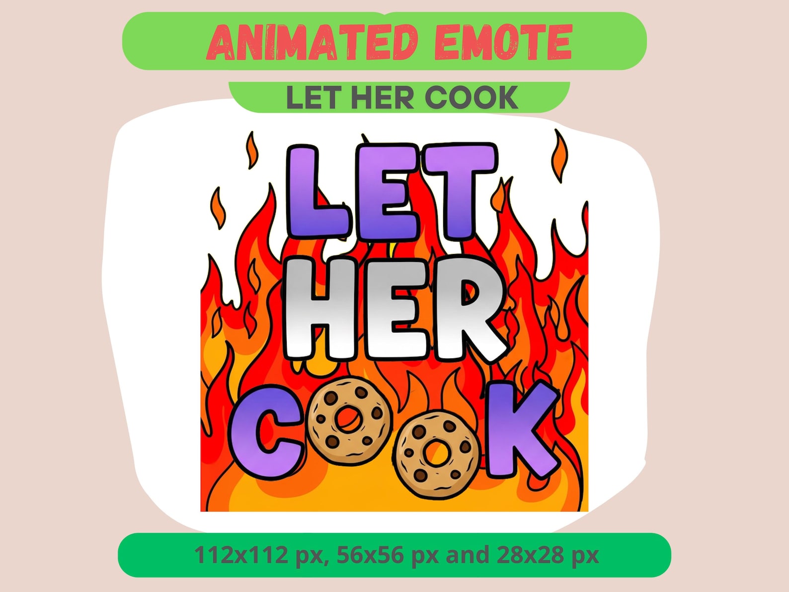 Let Her Cook Animated Emote for Streamers, Meme Reaction GIF for Kick ...