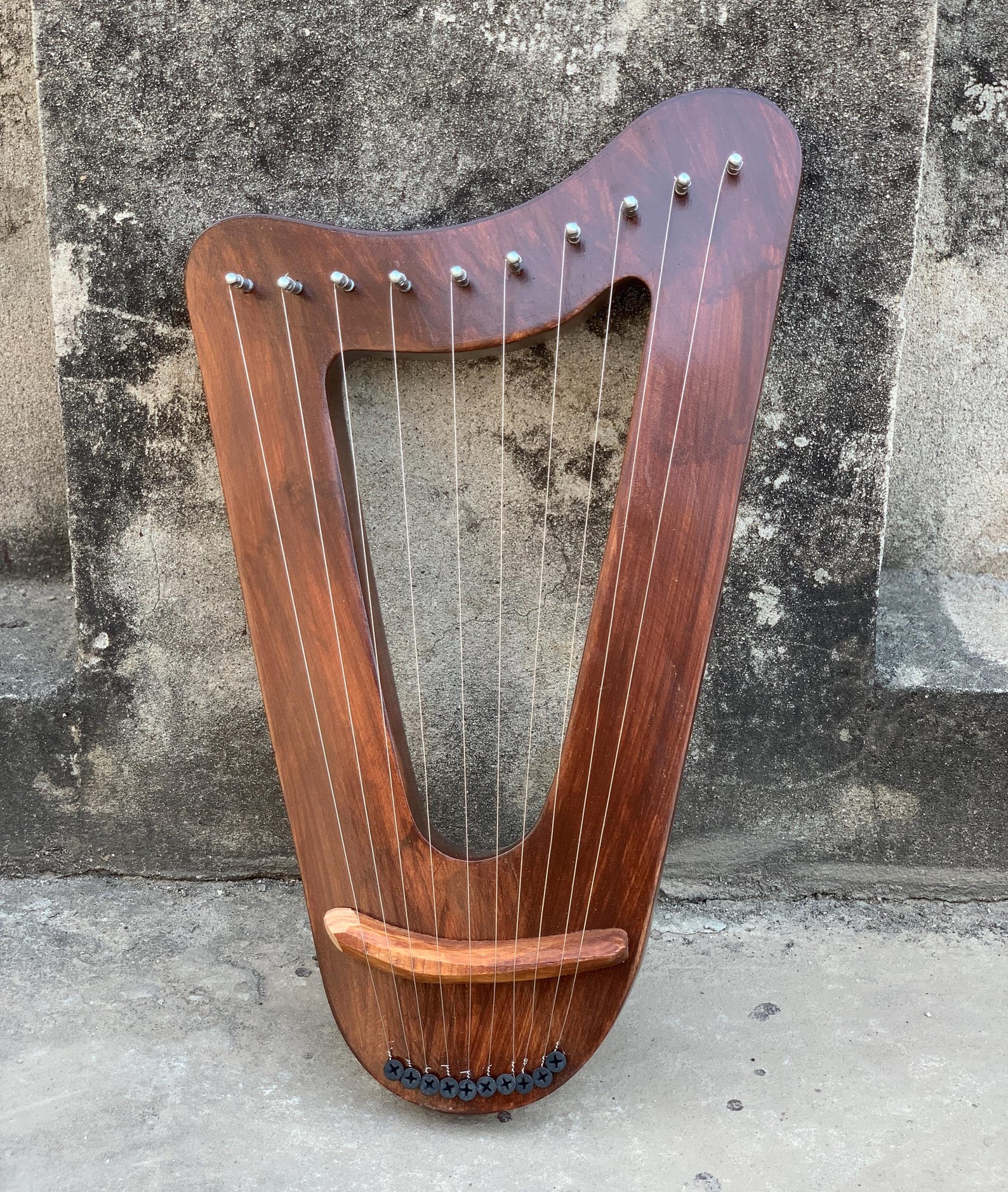 Rosewood Triangle Lyre Harp 10 Metal Strings With Free Tuning Key and ...
