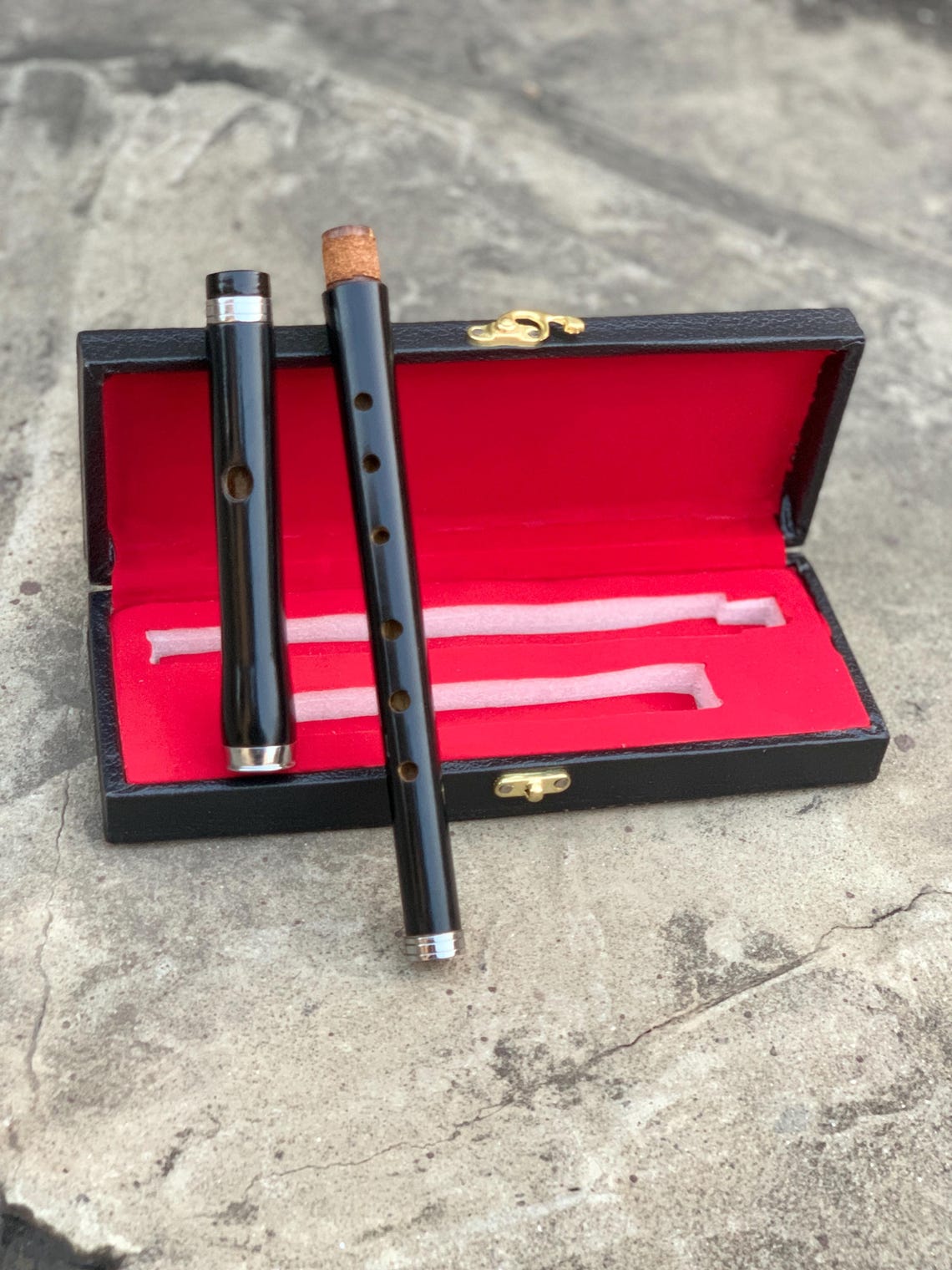Traditional Irish Black 2 Part Flute Rosewood Musical Instruments With ...