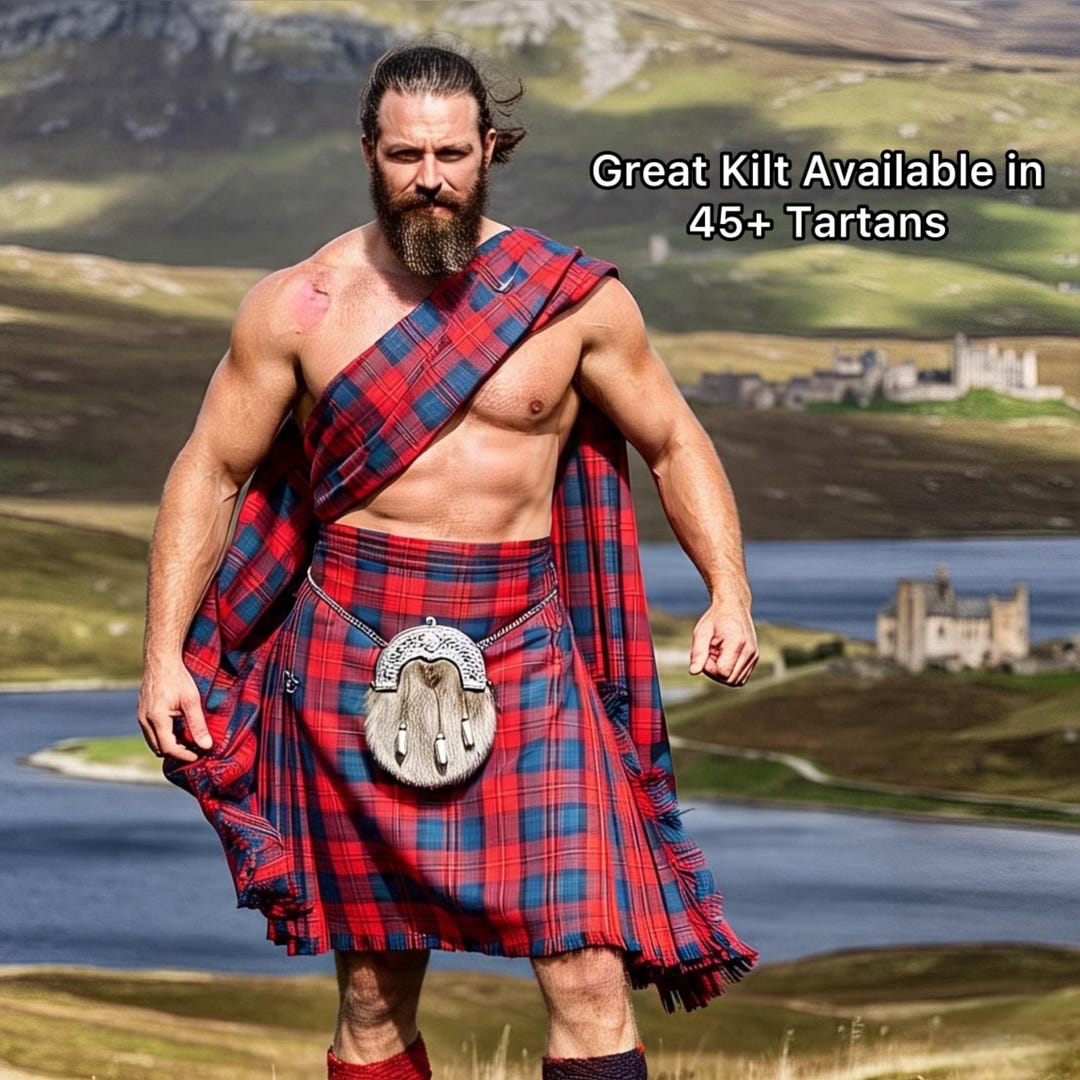 Men Scottish Highland Great Kilt 16th Century Great Kilt Available in ...