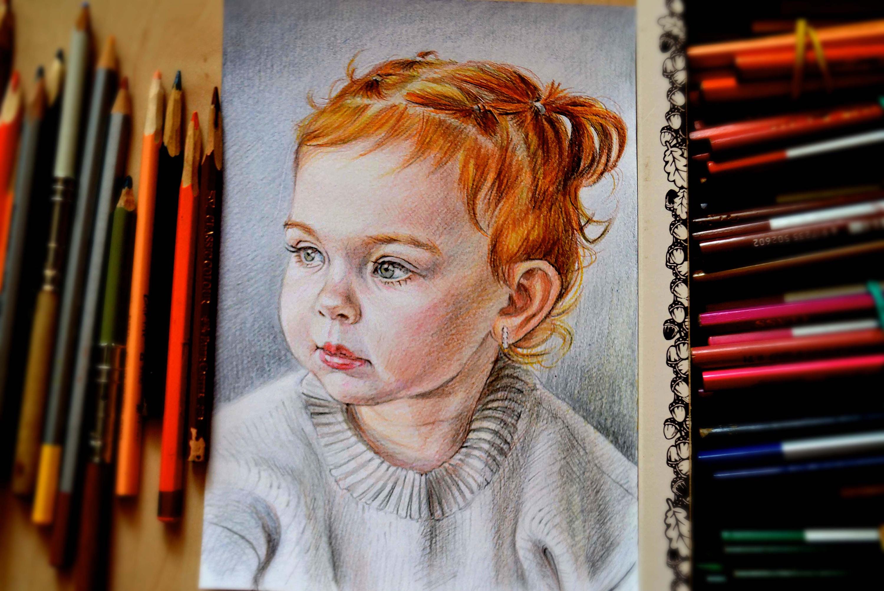 Custom Colored Pencils Portrait From Photo, Hand Drawn Realistic Sketch ...