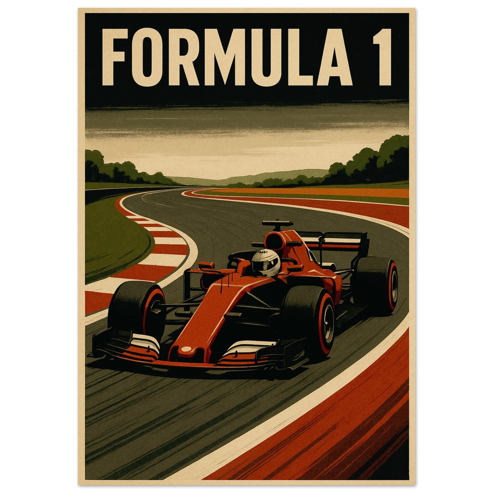 Vintage Formula 1 Poster – Retro F1 Car Racing Print | A4 Motorsport ...