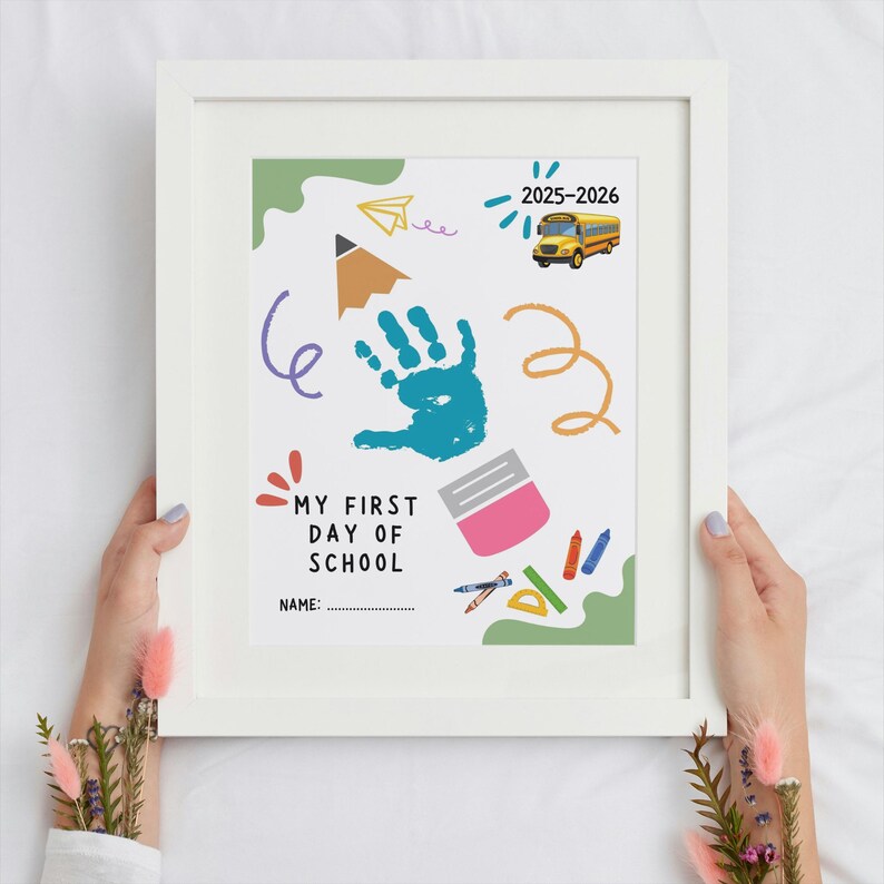 First Day of School Handprint Craft | Back to School Printable | Memory ...