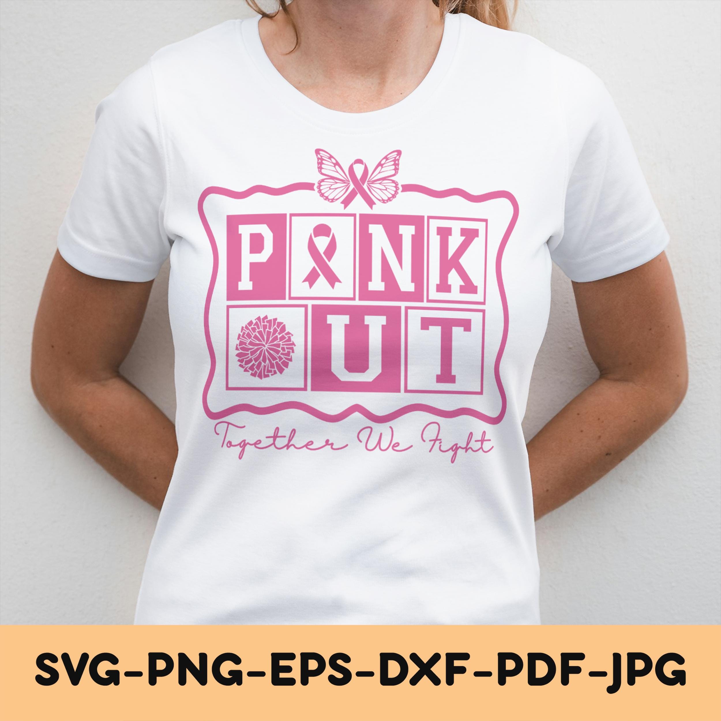 Pink Out Cheer SVG: Breast Cancer Awareness Design (digital Files for ...