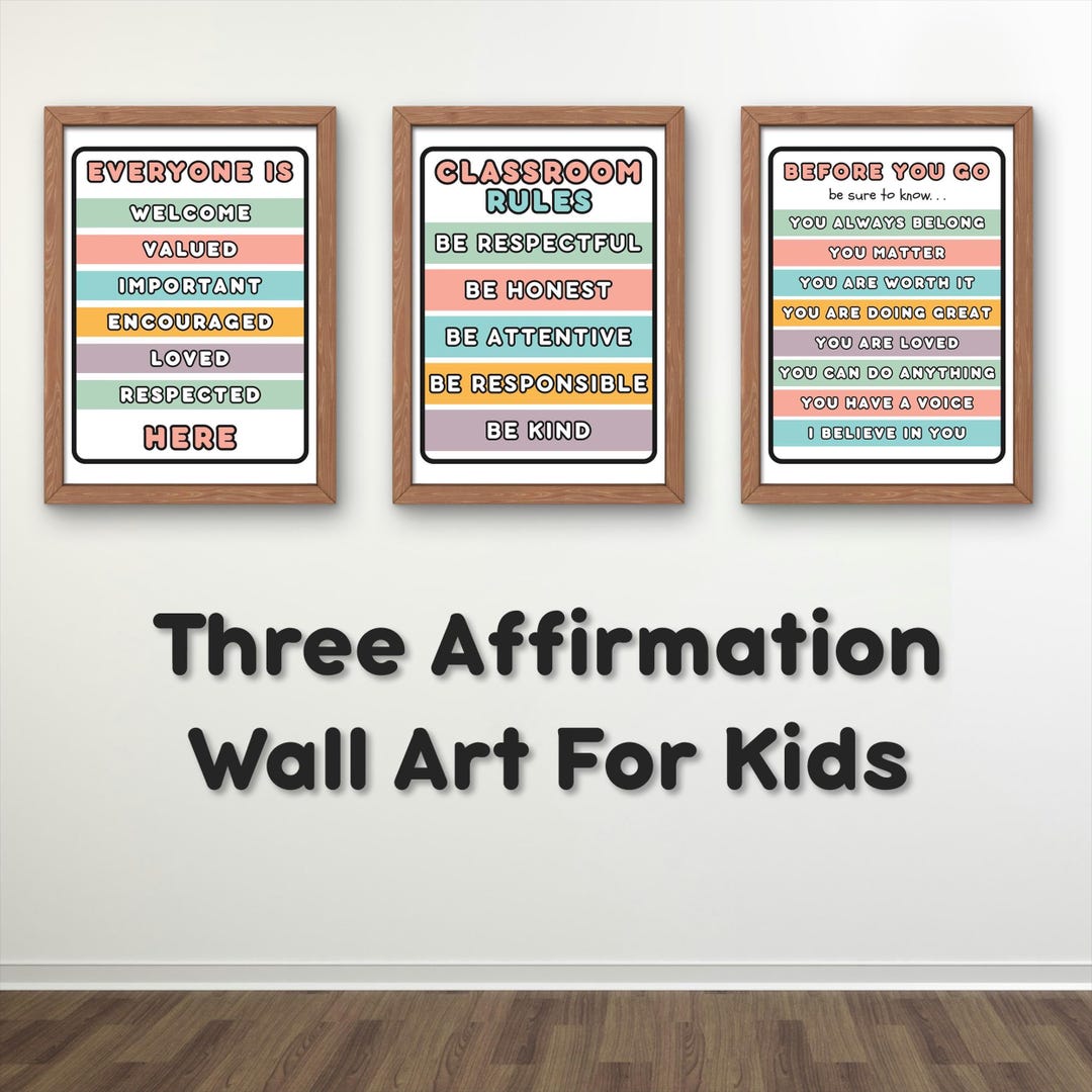 Affirmation Wall Art for Kids: Classroom Decor (digital Download) - Etsy