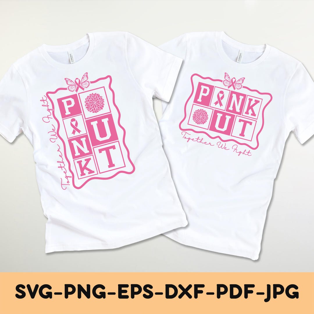 Pink Out Cheer SVG: Breast Cancer Awareness Design (digital Files for ...