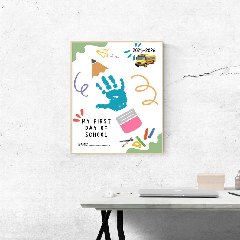 First Day of School Handprint Craft | Back to School Printable | Memory ...