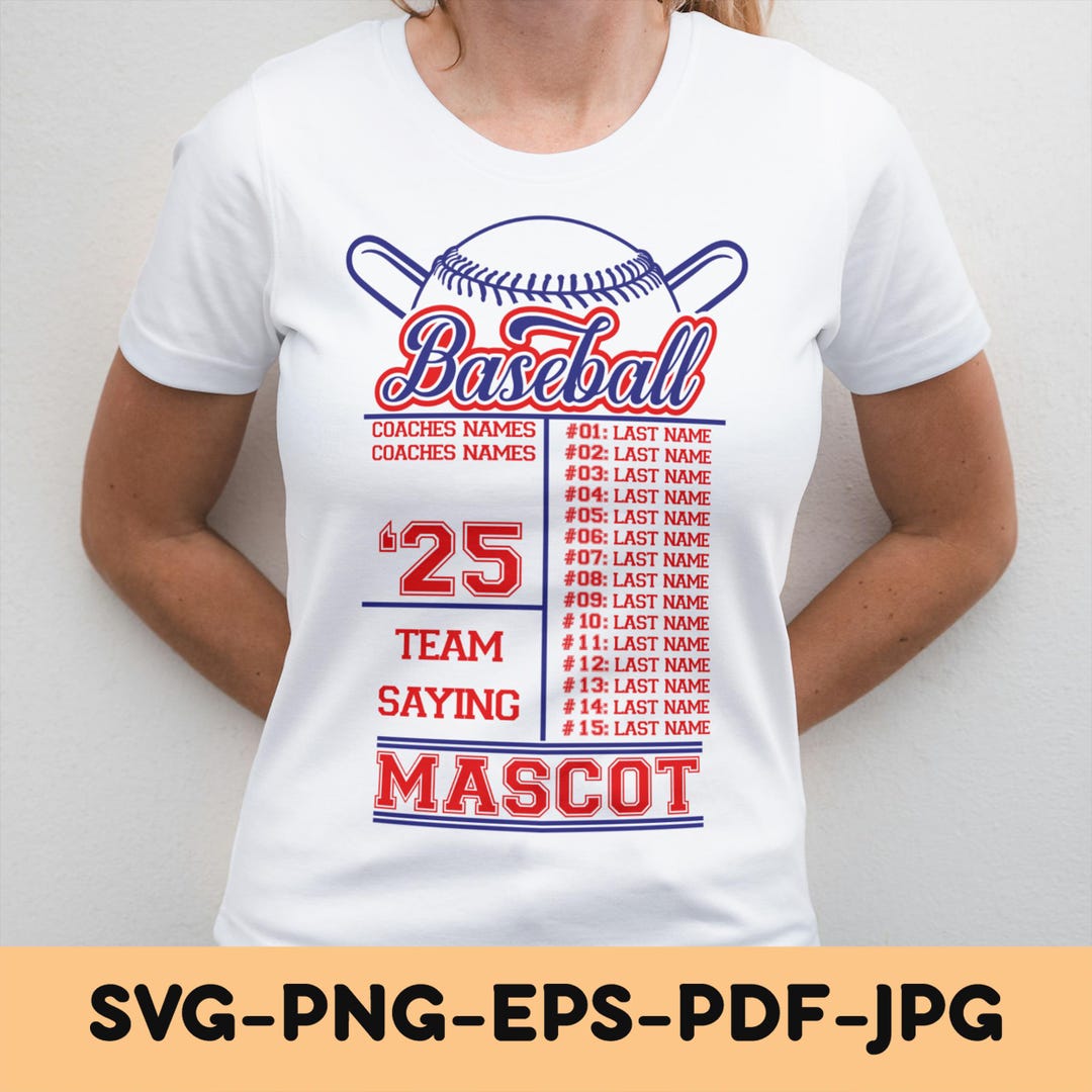 Baseball Roster Template Svg Png, Baseball Svg Png, Baseball Team ...