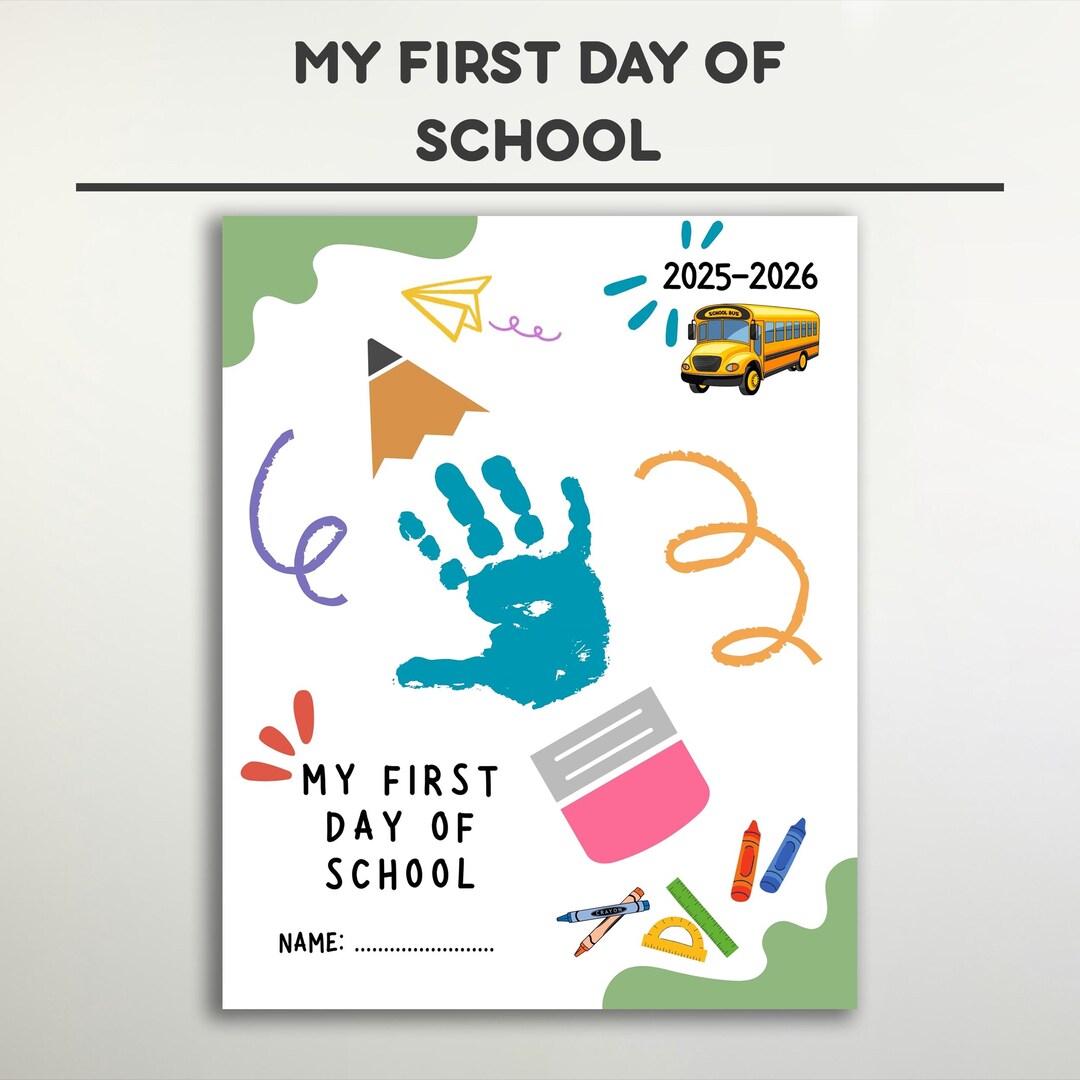 First Day of School Handprint Craft | Back to School Printable | Memory ...