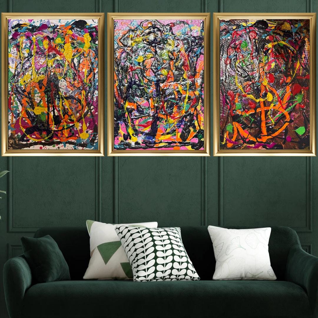 Textured Abstract Art Collection – Deep Red, Pink, White Acrylic Canvas ...